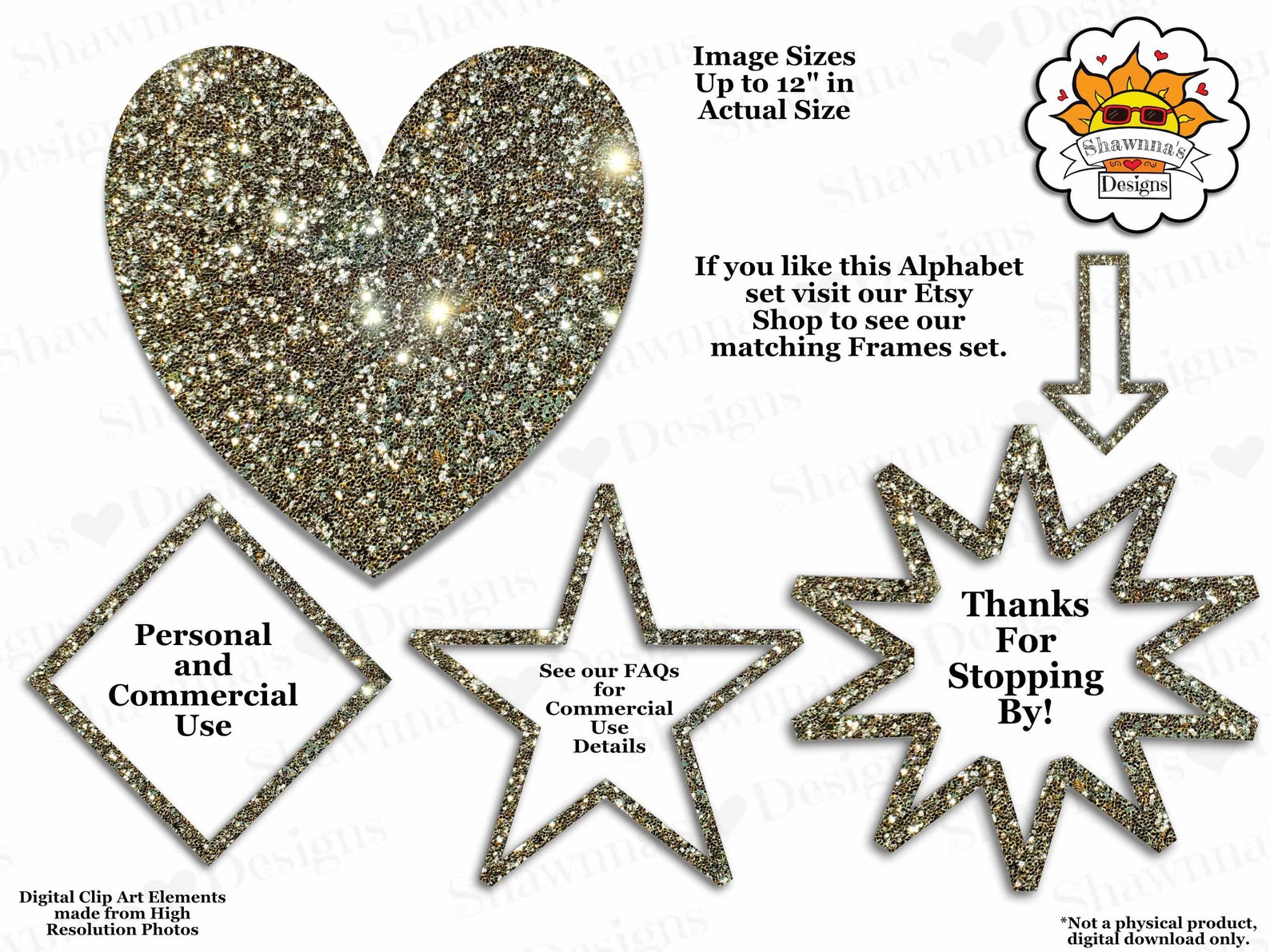 Gold Glitter Alphabet, Numbers & Symbols Clipart - Etsy