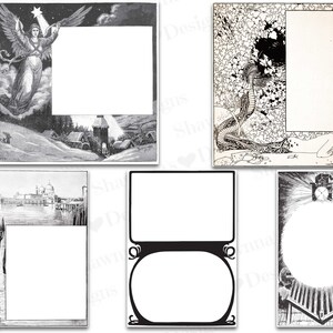 Antique Art Title Page Frames - Clip Art Set – Volume 1 - KDP Interior ...