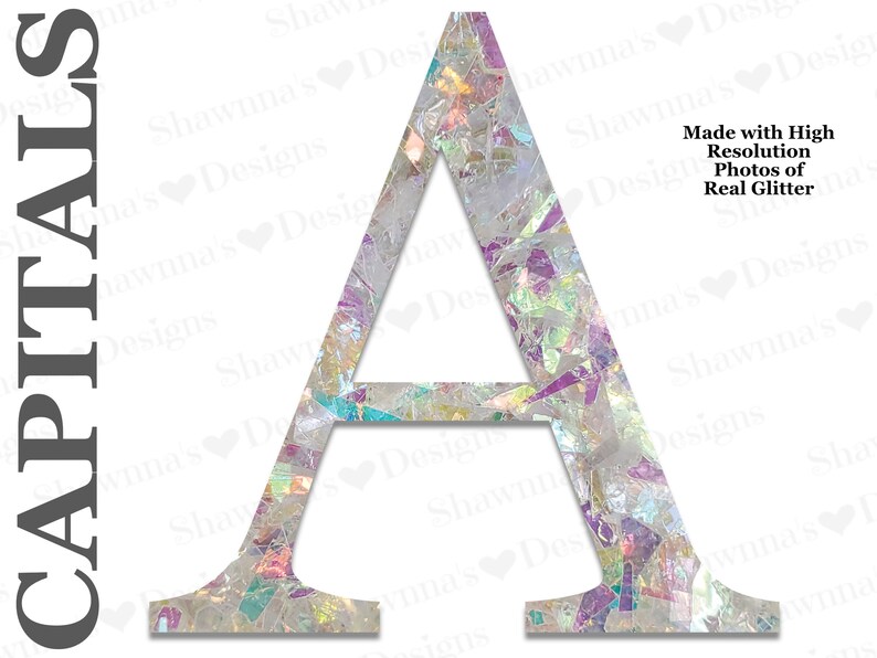 Rainbow Glitter Alphabet, Numbers & Symbols Clipart - Etsy