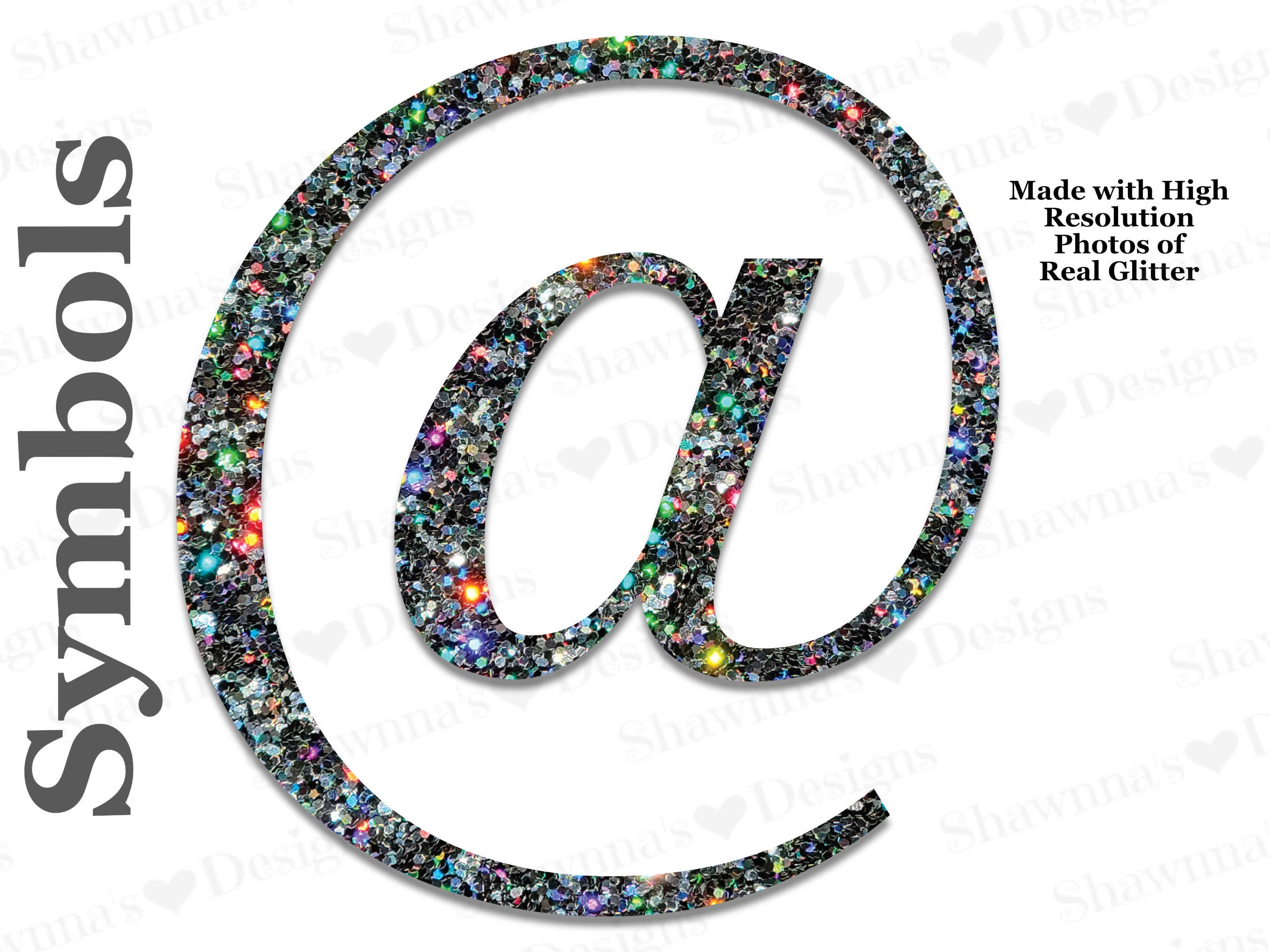 Black Holographic Glitter Alphabet, Numbers & Symbols Clipart - Etsy