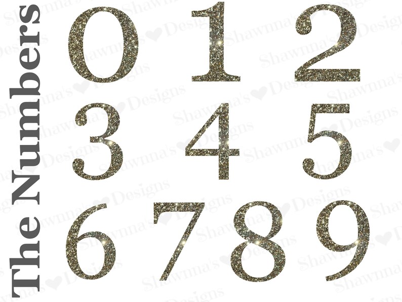 Gold Glitter Alphabet, Numbers & Symbols Clipart - Etsy