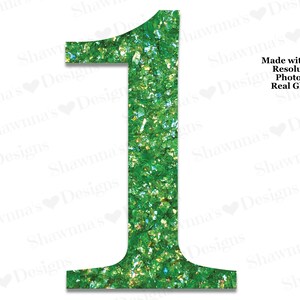 Green Chunky Iridescent Glitter Alphabet, Numbers & Symbols Clipart - Etsy