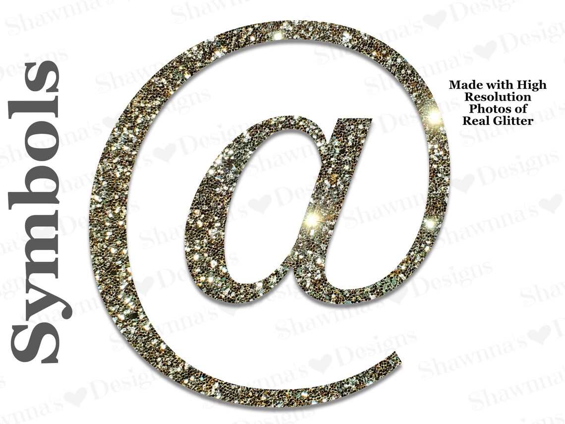 Gold Glitter Alphabet, Numbers & Symbols Clipart - Etsy