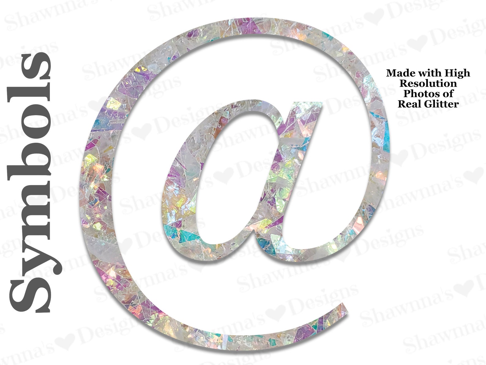 Rainbow Glitter Alphabet, Numbers & Symbols Clipart - Etsy