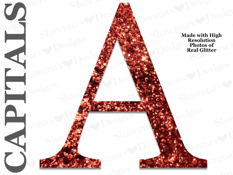 Red Glitter Alphabet, Numbers & Symbols Clipart - Etsy