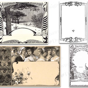 Antique Art Title Page Frames - Clip Art Set – Volume 1 - KDP Interior ...