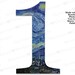 Van Gogh Starry Night Alphabet, Numbers & Symbols Clipart Overlays ...
