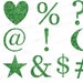 Green Chunky Iridescent Glitter Alphabet, Numbers & Symbols Clipart - Etsy