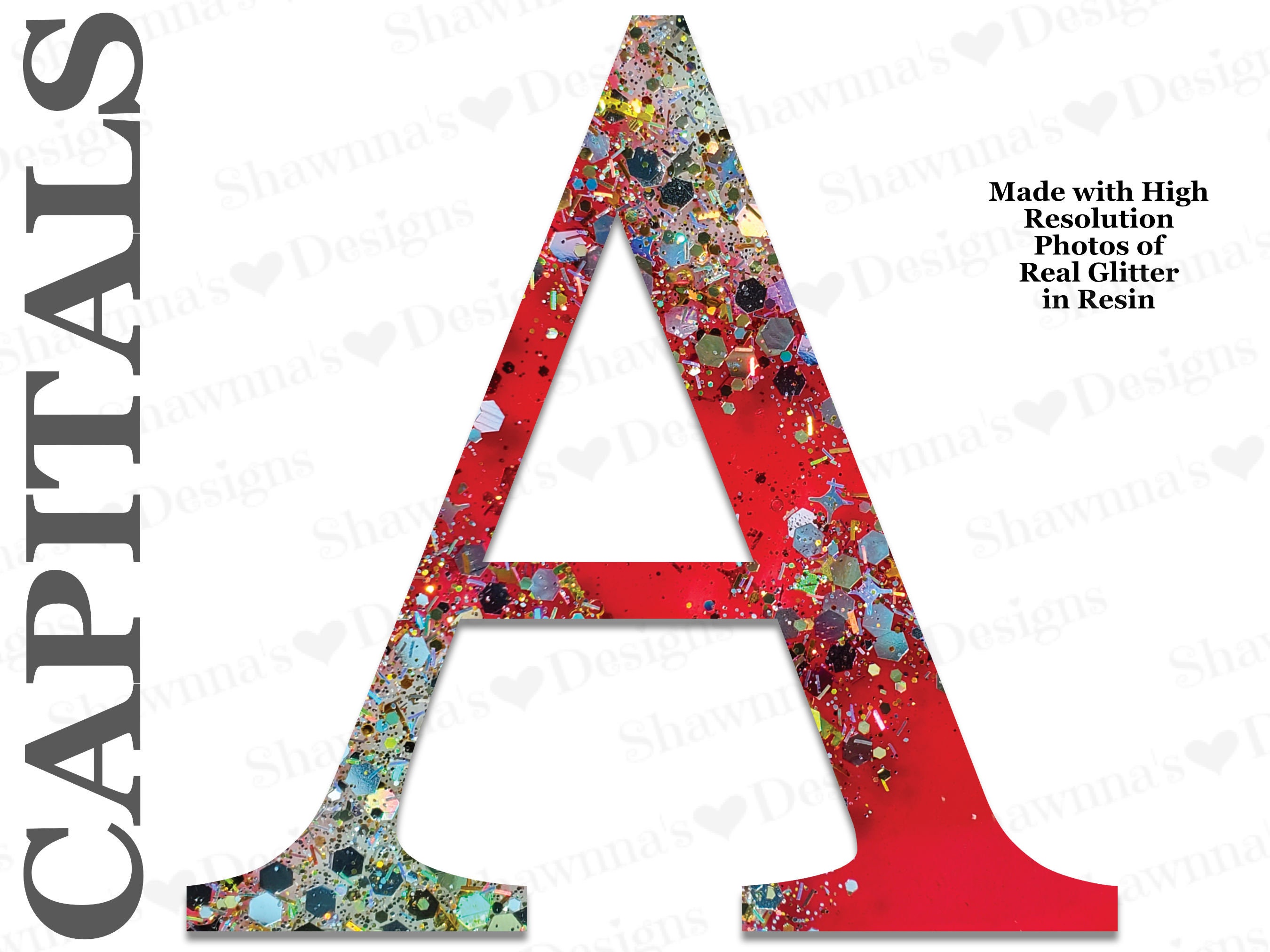 Red Resin Glitter Alphabet, Numbers & Symbols Clipart - Etsy
