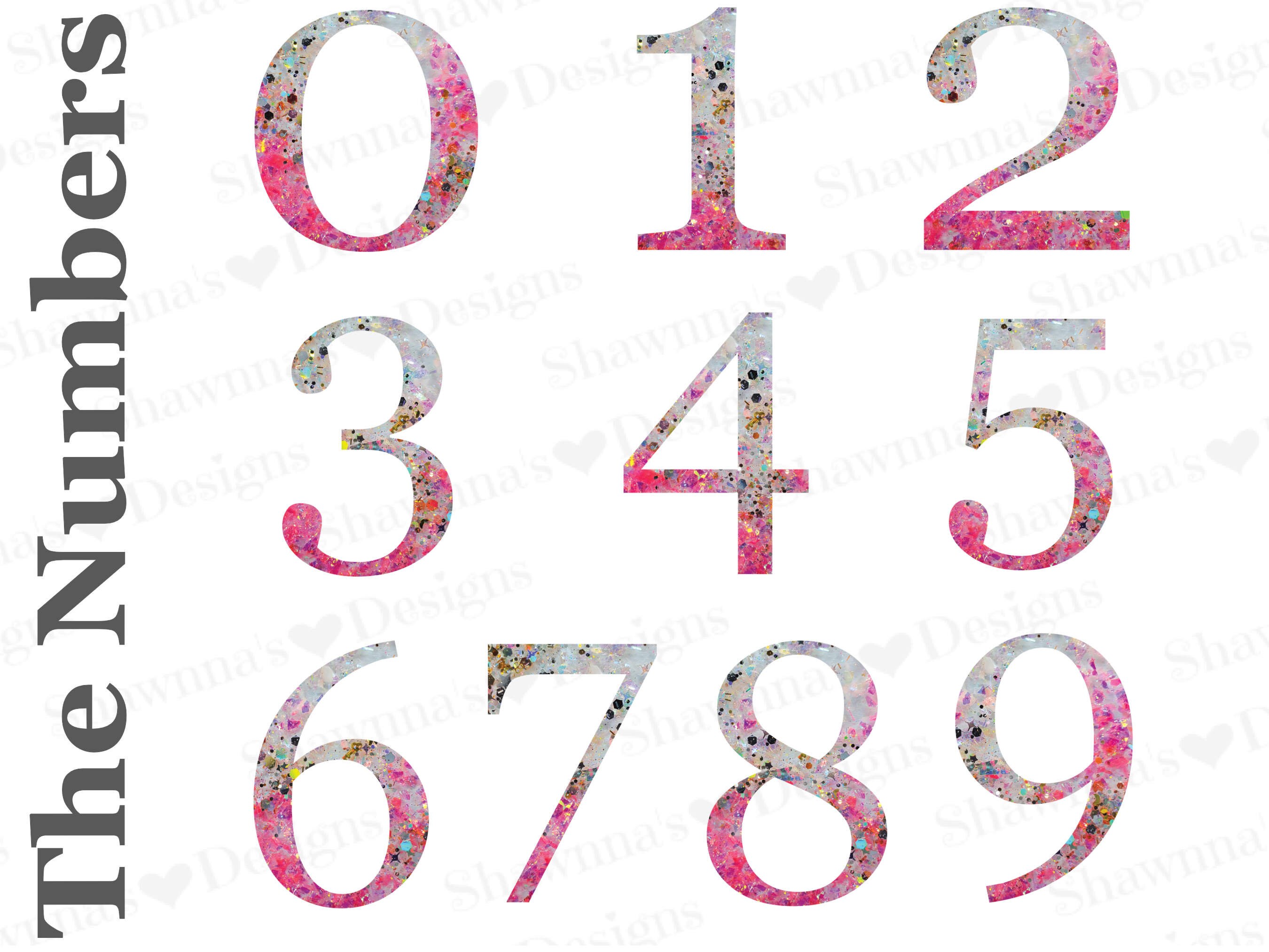 Pink and Gold Glitter Resin Alphabet, Numbers, & Symbols Clipart ...