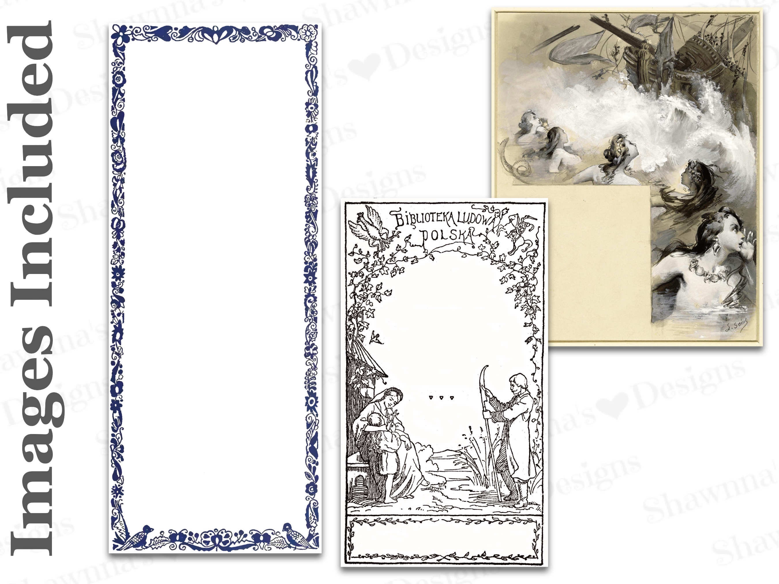 Antique Story Book Art Title Page Frames - Clip Art Set - KDP Bundle - Etsy