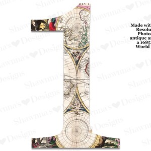 Old World Map From 1685 Alphabet, Numbers & Symbols Clipart Overlays ...