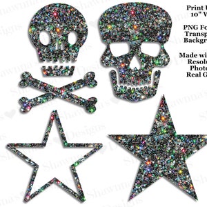 Halloween Clip Art Black Glitter PNG Bundle - Instant Download for ...