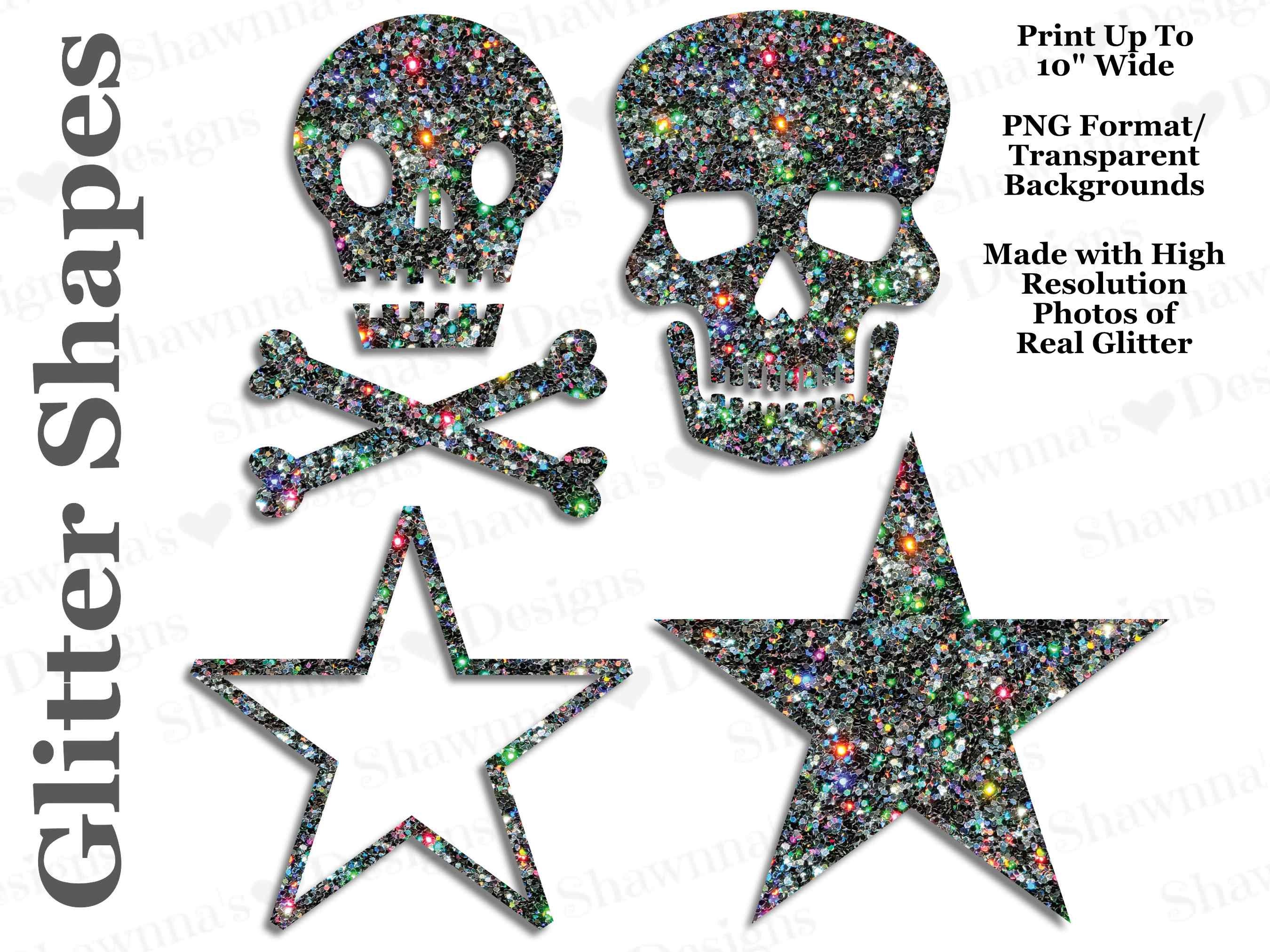 Halloween Clip Art Black Glitter PNG Bundle - Instant Download for ...
