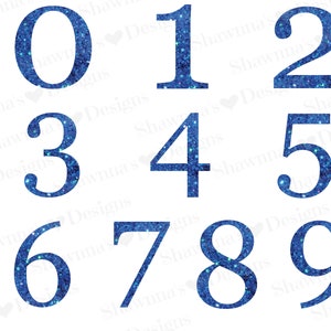 Blue Holographic Glitter Alphabet, Numbers & Symbols Clipart - Etsy