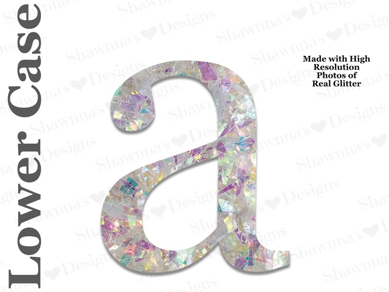 Rainbow Glitter Alphabet, Numbers & Symbols Clipart - Etsy