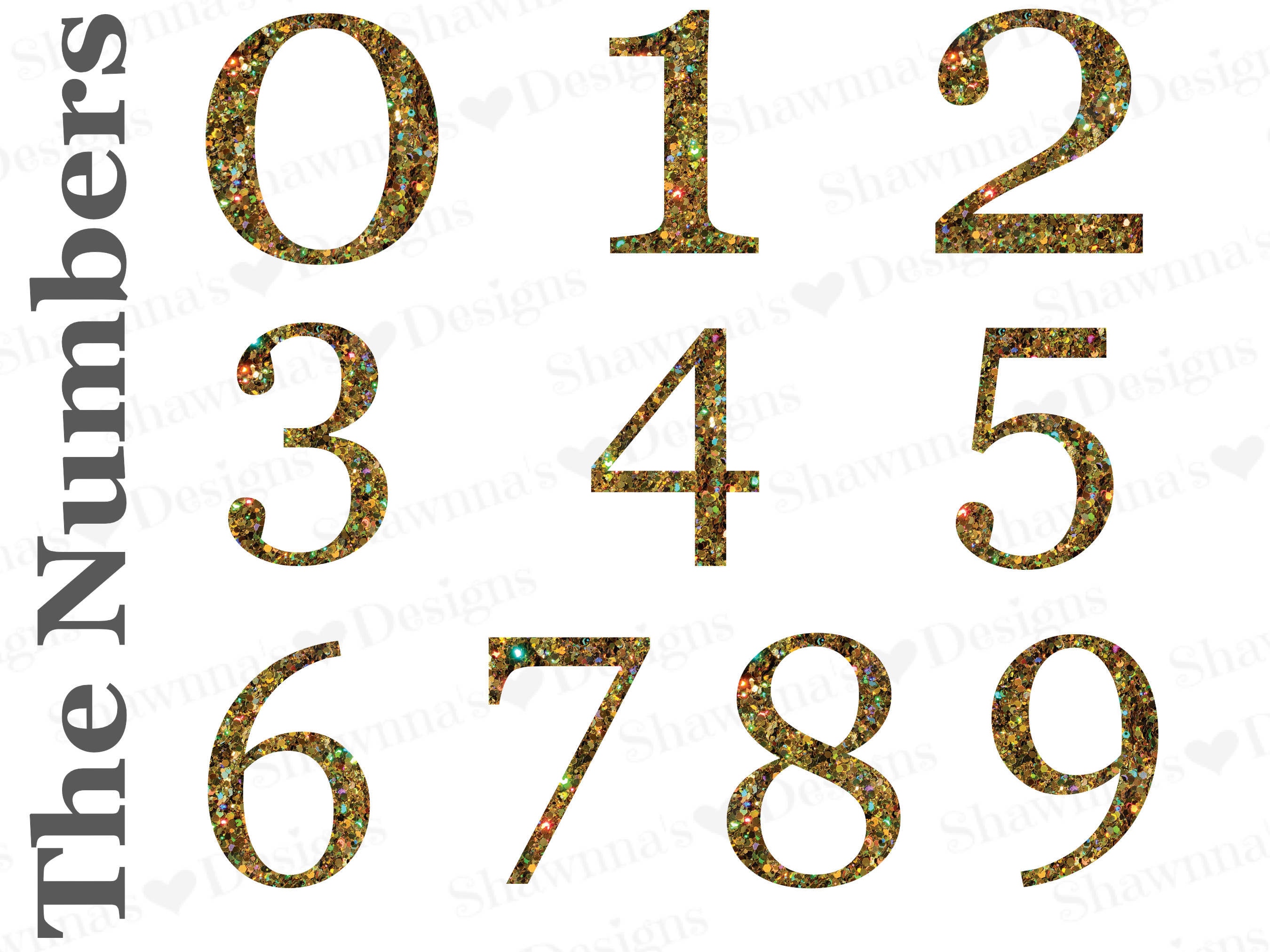 Gold Holographic Glitter Alphabet Numbers & Symbols Clipart - Etsy