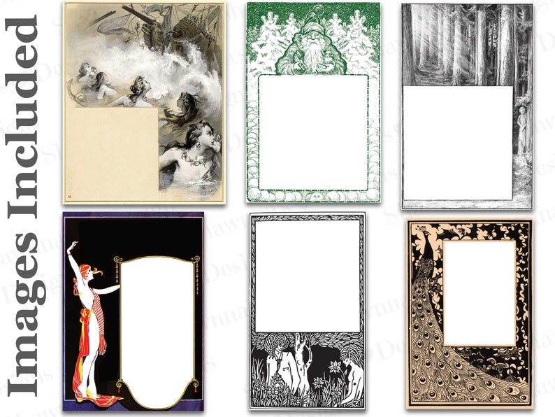 Antique Art Title Page Frames – Clip Art Set – Volume 2 - KDP Bundle - Etsy