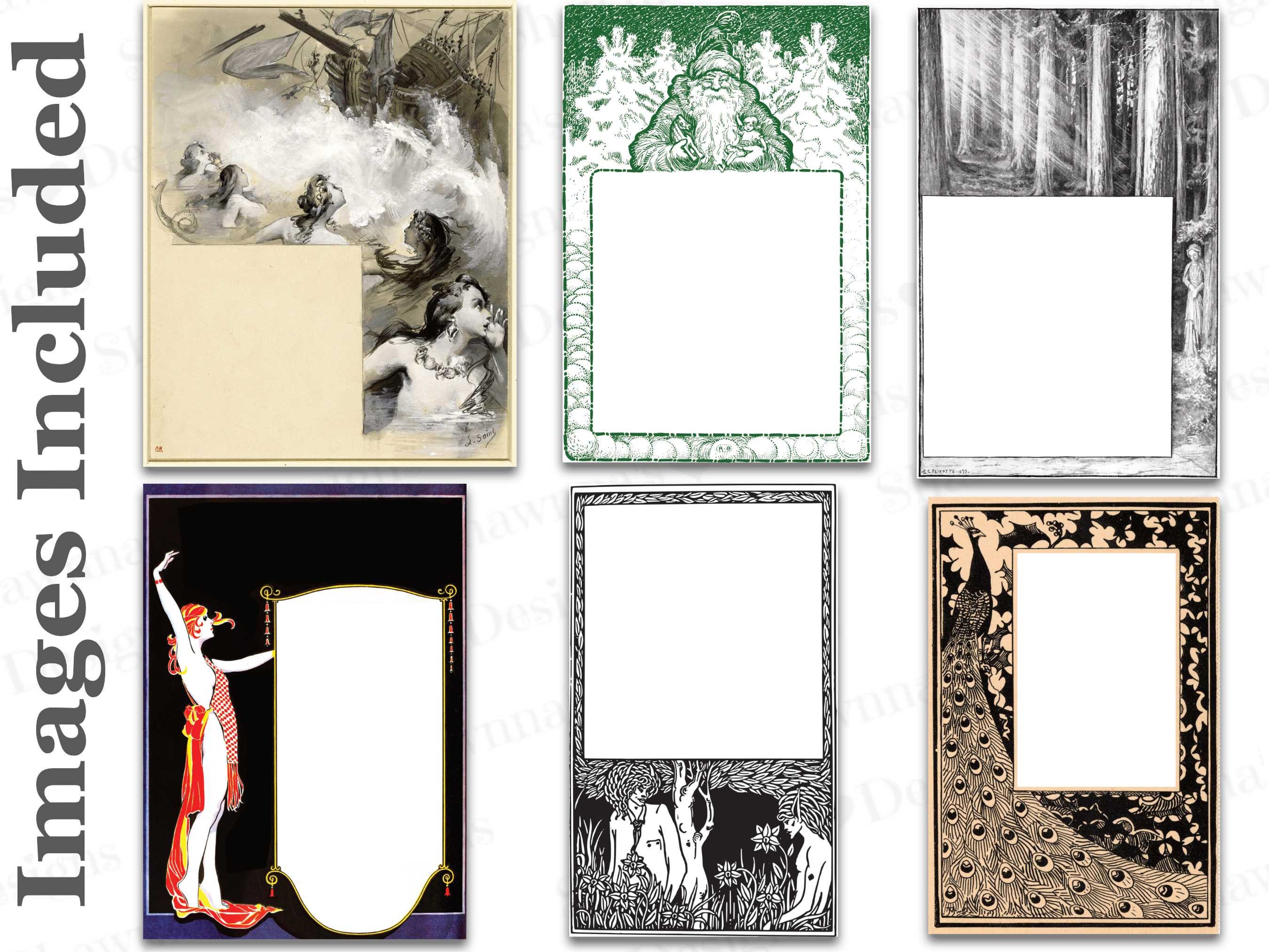 Antique Art Title Page Frames – Clip Art Set – Volume 2 - KDP Bundle - Etsy