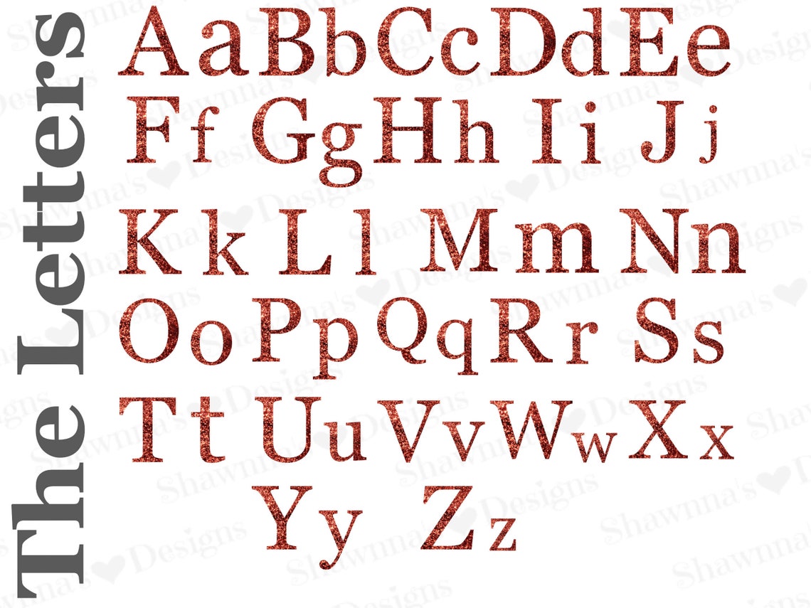 Red Glitter Alphabet Numbers & Symbols Clipart - Etsy