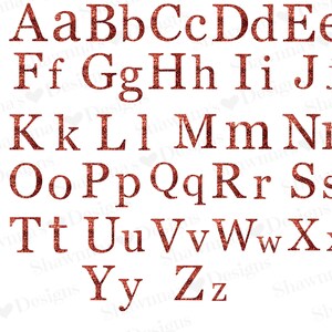Red Glitter Alphabet, Numbers & Symbols Clipart - Etsy