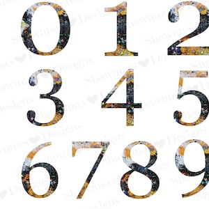 Black and Gold Glitter Resin Alphabet, Numbers & Symbols Clipart Design ...