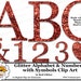 Red Glitter Alphabet, Numbers & Symbols Clipart - Etsy