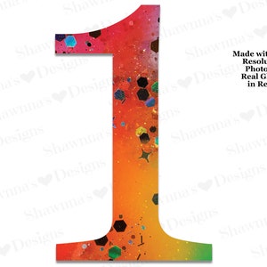 Neon Rainbow Glitter Resin Alphabet, Numbers & Symbols Clipart Overlays ...