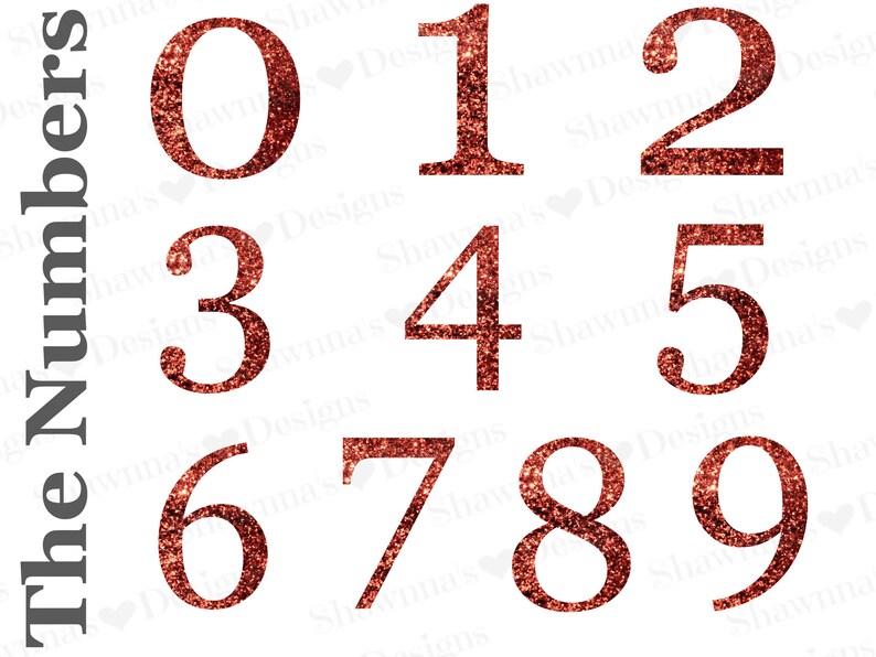 Red Glitter Alphabet, Numbers & Symbols Clipart - Etsy