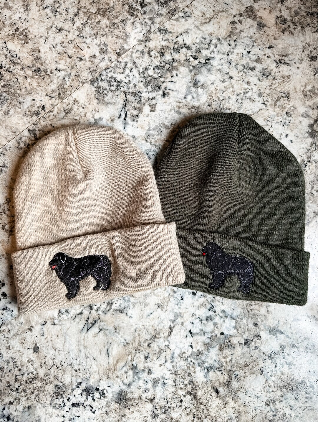 Embroidered Beanie Hat With Newfoundland Dog - Etsy