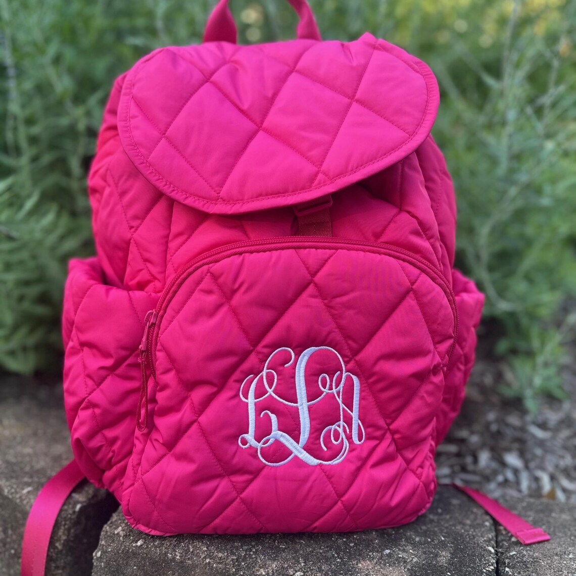 Vera Bradley Personalized Monogram Quilted Backpack - Etsy