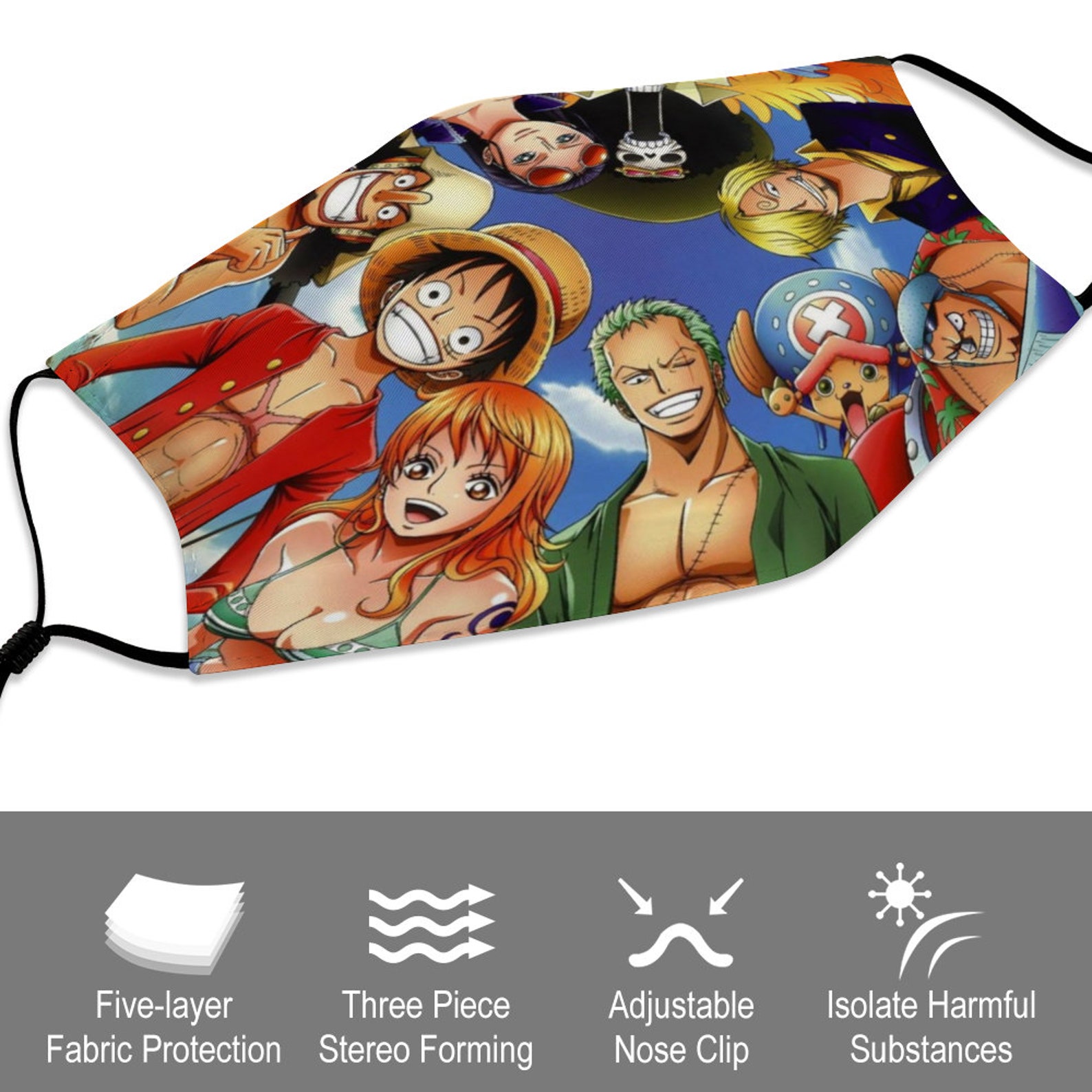 One Piece Monkey D. Luffy Face Mask Adult &Children | Etsy