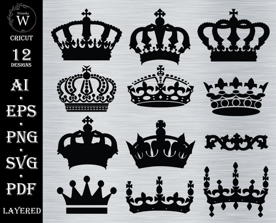 Six High Quality Crown and Coronet Designs Digital Prints Svg Ai Eps ...