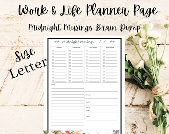 Brain Dump Midnight Musings Digital Download Journal Page With New ...