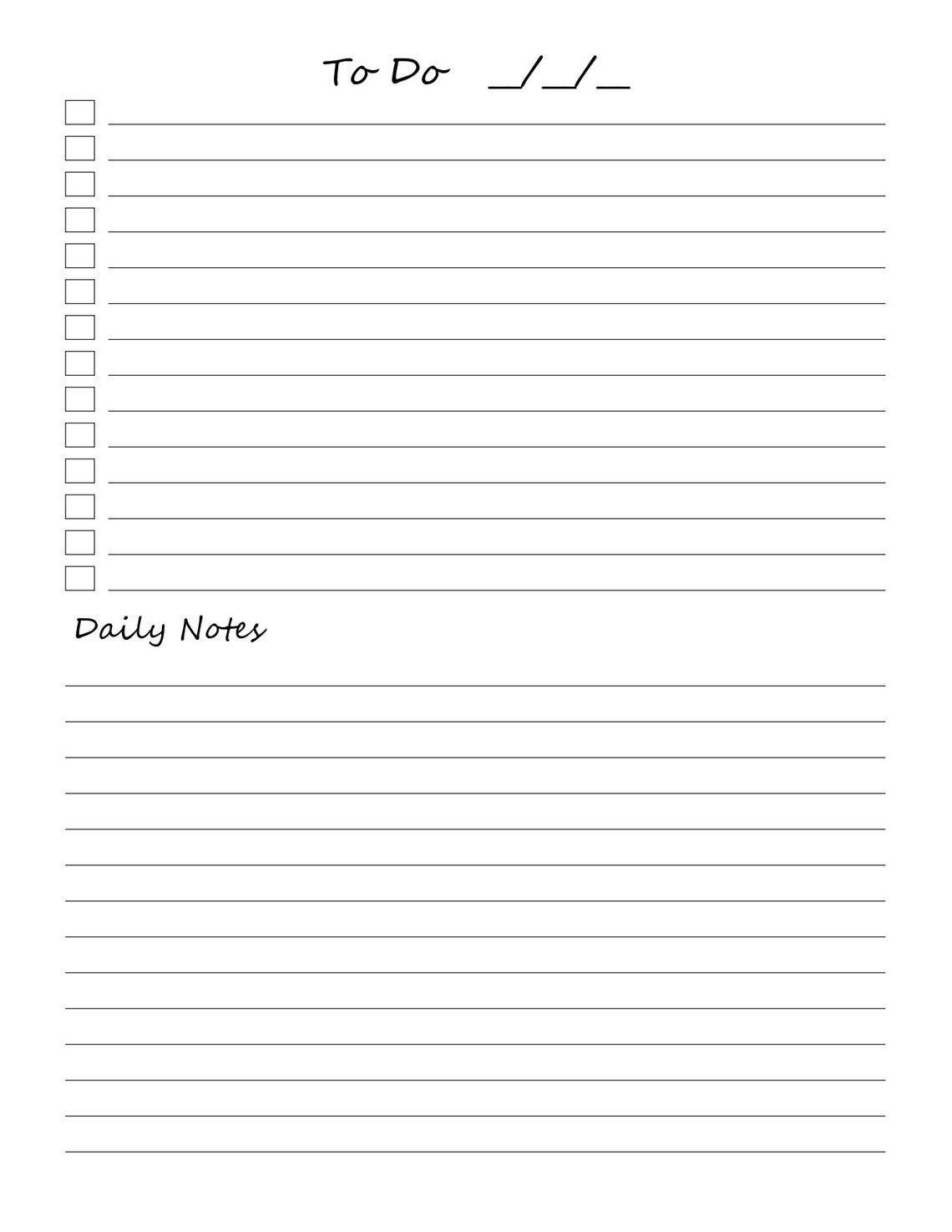 Weekly to Do Page With Daily Notes Digital Download Journal Page - Etsy