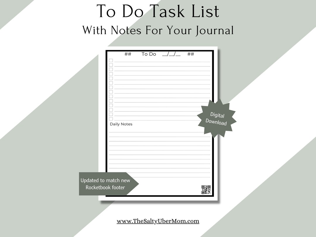 Weekly to Do Page With Daily Notes Digital Download Journal Page With ...