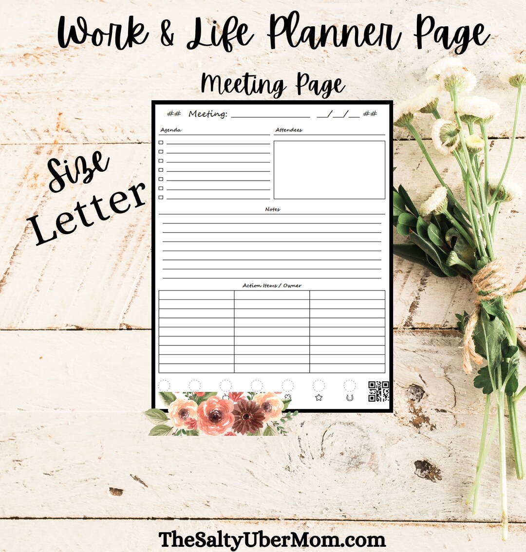 Meeting Page With Notes and Action Items for Rocketbook Planner Digital ...