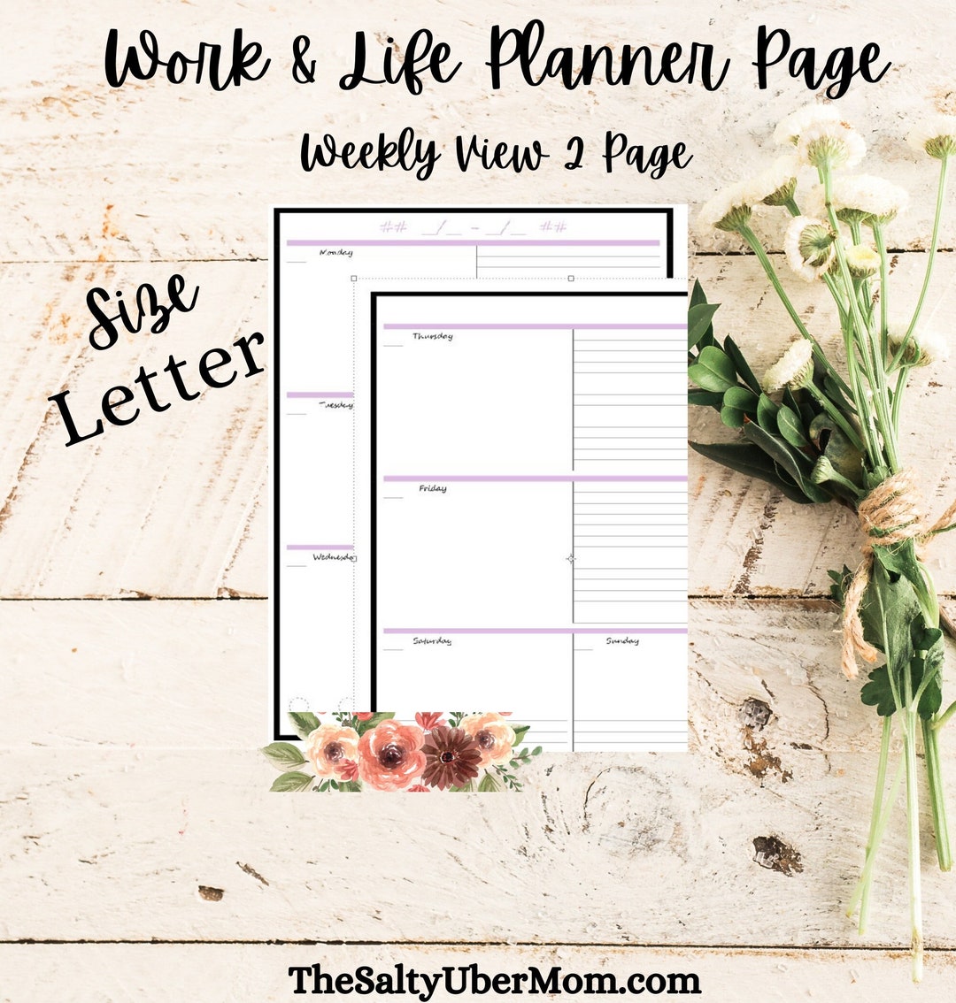 2 Page Weekly Calendar View for Rocketbook Planner Digital Download - Etsy