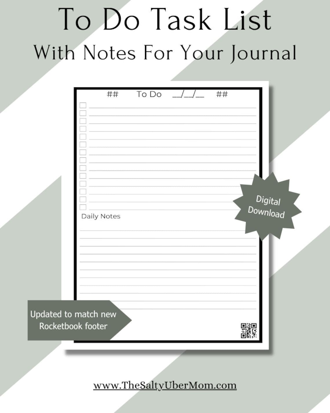 Weekly to Do Page With Daily Notes Digital Download Journal Page With ...