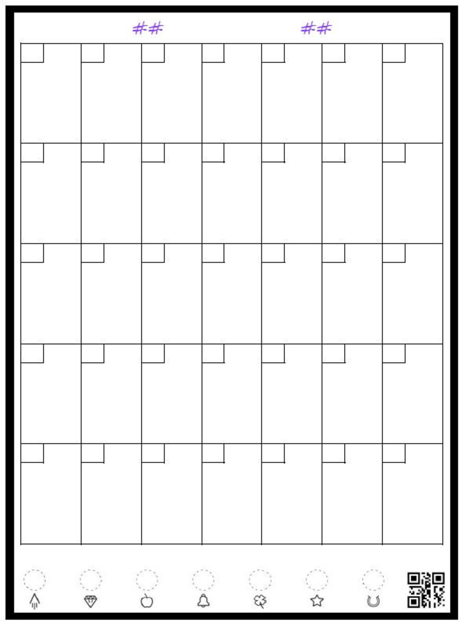 Monthly Blank Calendar Rocketbook Digital Download Etsy