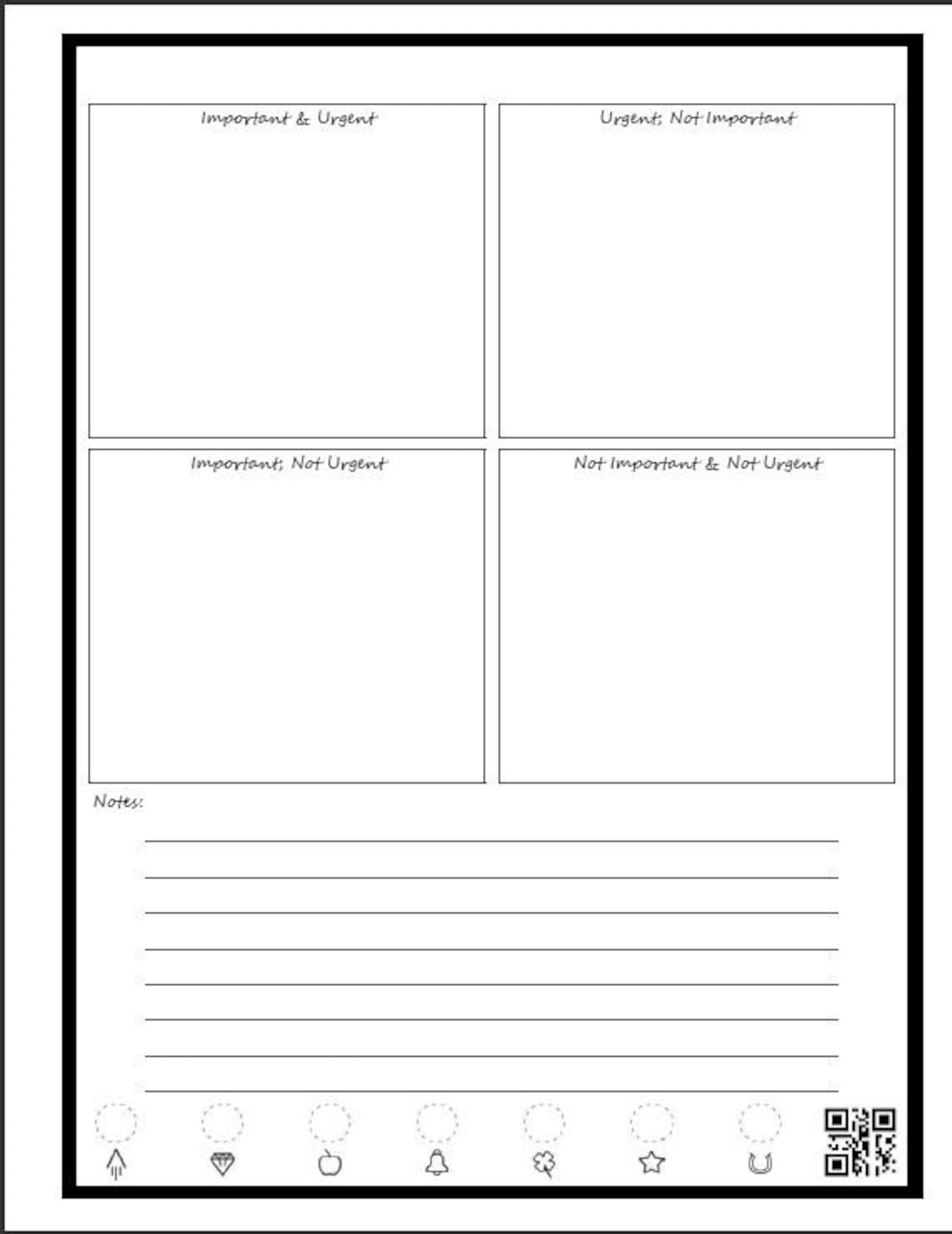 Eisenhower Matrix Journal Page Includes Updated Rocketbook Footer - Etsy