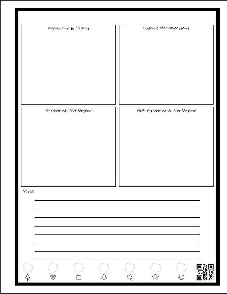 Eisenhower Matrix Journal Page Includes Updated Rocketbook Footer - Etsy
