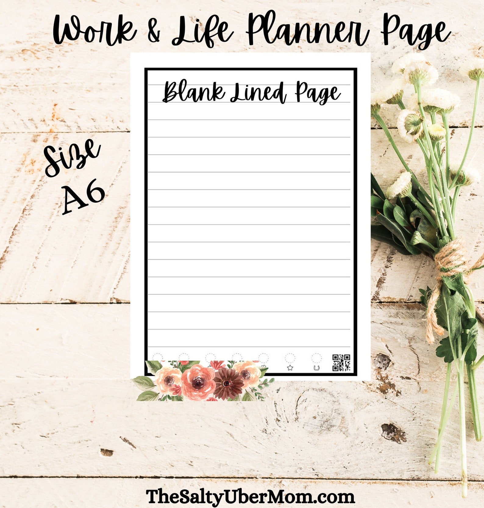 Lined Notebook Page Digital Download A6 Journal Page - Etsy