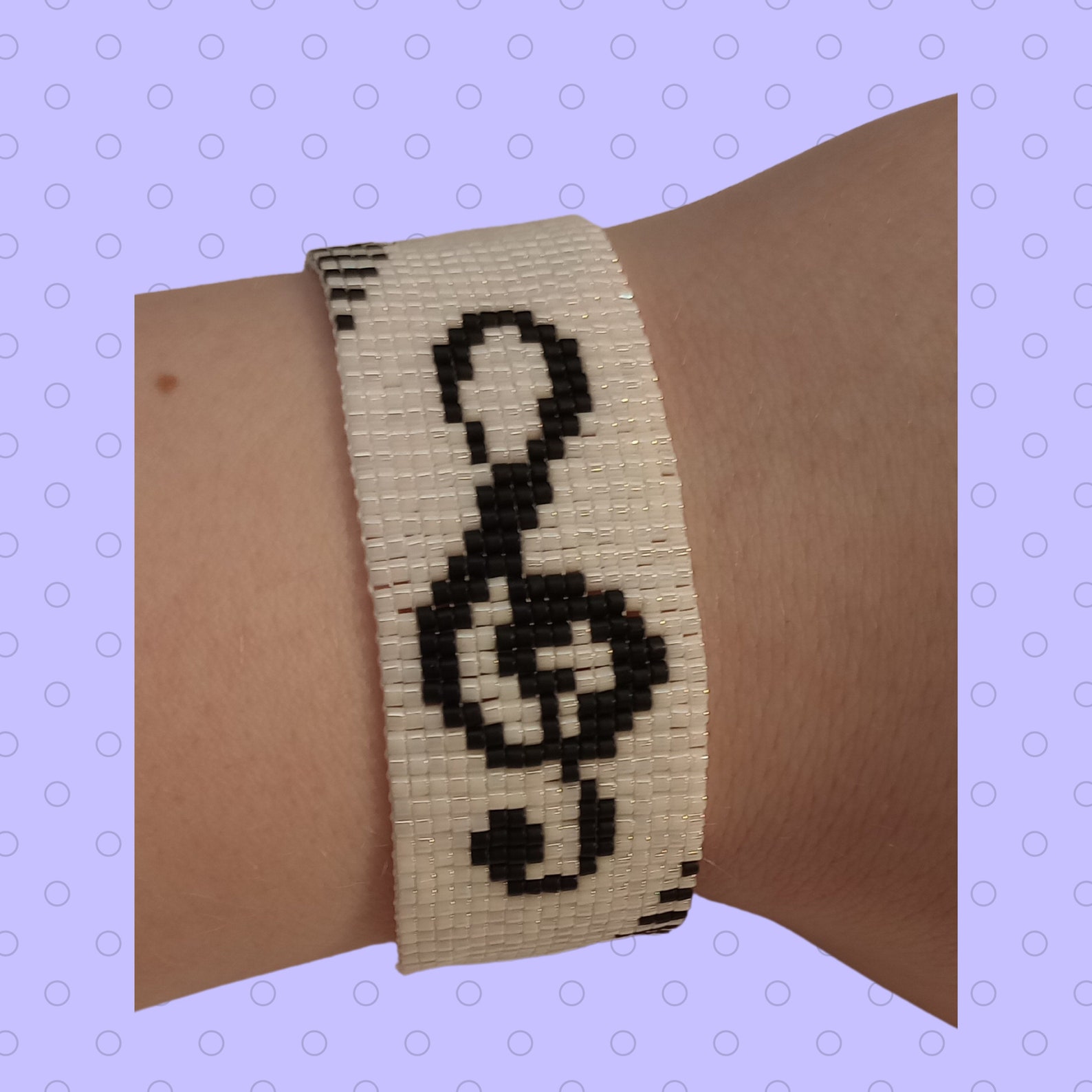 Bead Loom Bracelet Treble Clef Sheet Music Pattern for Miyuki Delica 11 ...