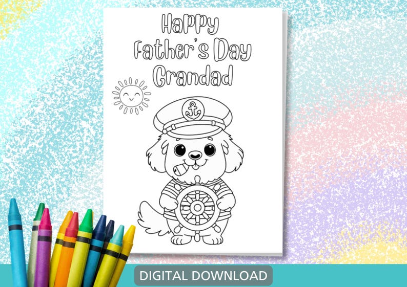 Instant Download - Printable Father's Day Card for Grandad - Instant ...