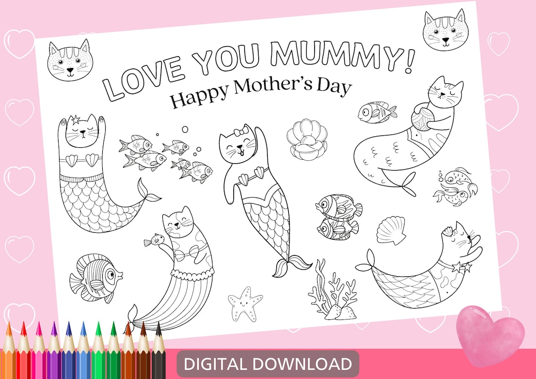 LOVE YOU MUMMY! Printable Mother's Day Colouring Page. Happy Mother's ...