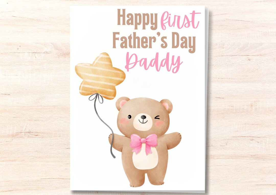 Instant Download - Printable Father's Day Card (pink Design) - Instant ...