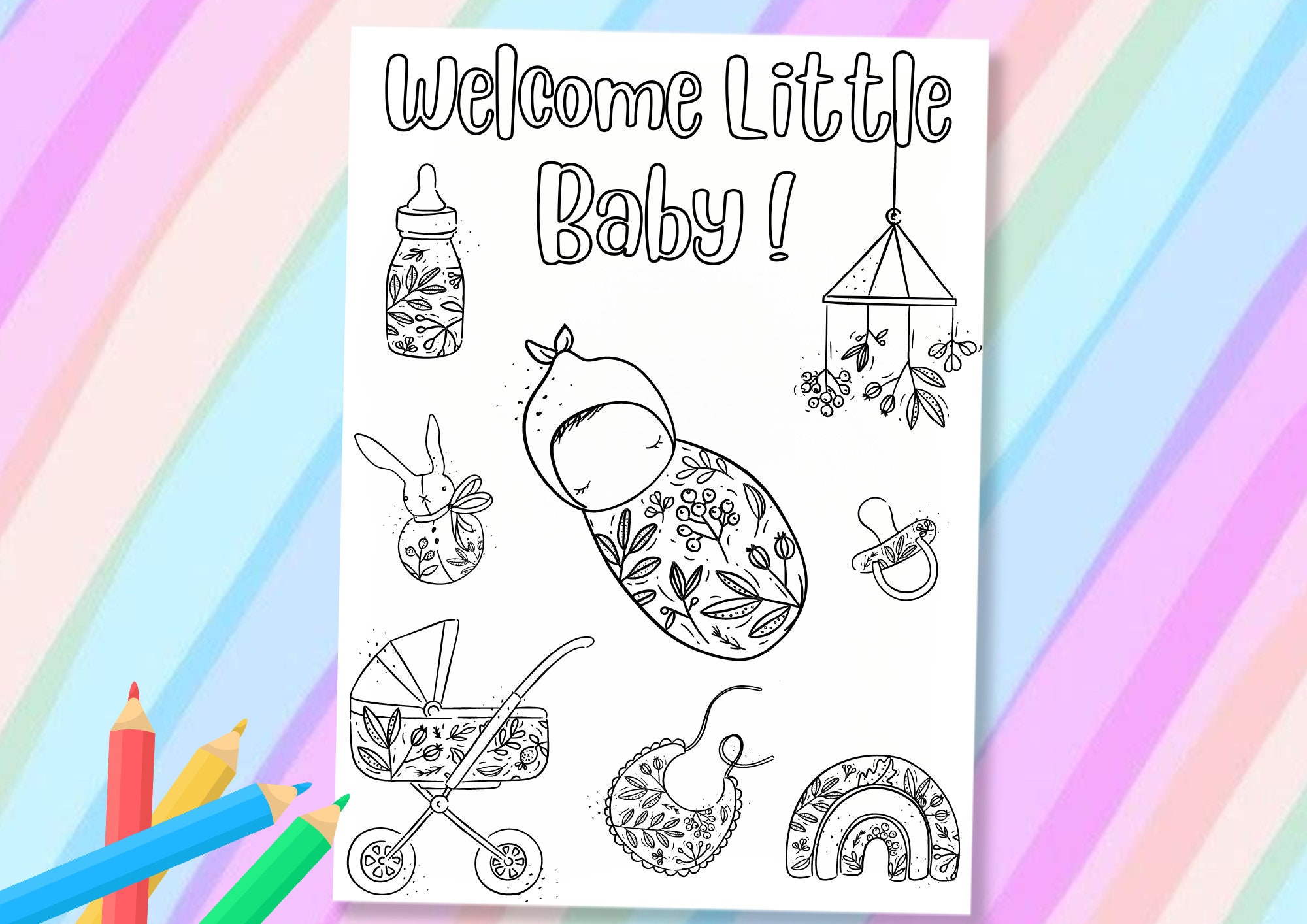 Instant Download - Printable New Baby Card - Instant Digital Download ...