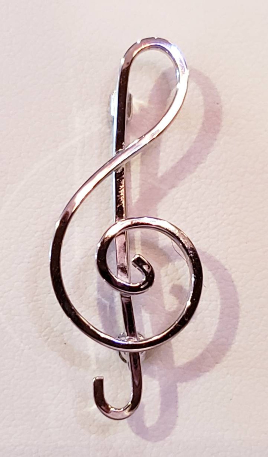 Elegant Silver Tone Musical Note Brooch - Etsy