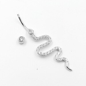925 Sterling Silver Snake Belly Ring - Etsy